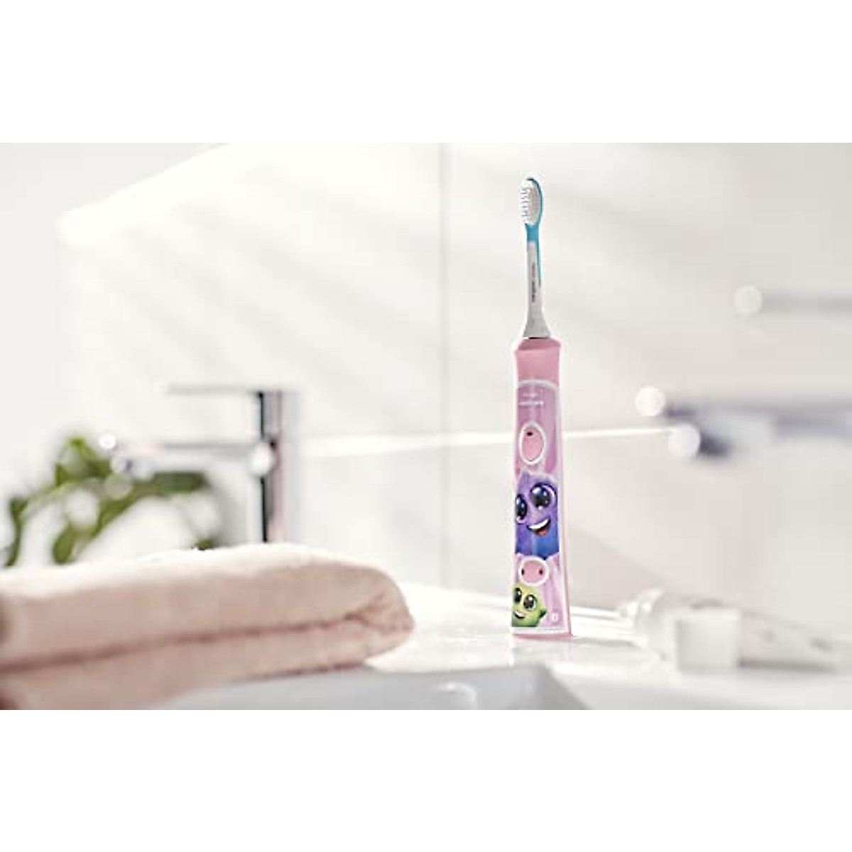 Philips Sonicare for Kids 3+ Bluetooth Connected Rechargeable Electric Power Toothbrush, Interactive for Better Brushing, Pink, HX6351/41