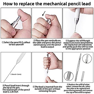 YOUMI Multicolor pen 4 in 1 Multifunction Pen with Metal Cased 0.5mm Mechanical Pencil Red Ballpoint Pen Blue BallpointPen and Black Ballpoint Pen Gift for Journaling (Rose gold)