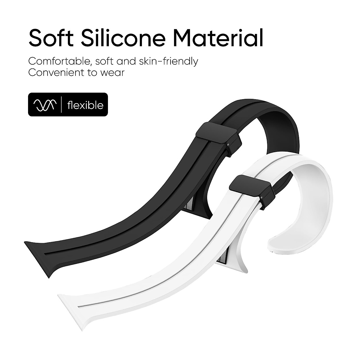 Viccoky Magnetic Sport Bands for Apple Watch Ultra Band 49mm 45mm 44mm 41mm 40mm 38mm 42mm, Silicone Replacement Strap Wristband Men Women for iWatch Ultra/Ultra 2 Series 9 8 7 6 5 4 SE, 2 Pack