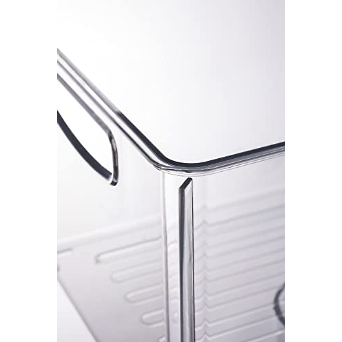 Elysolpluv Acrylic Storage Box 3 Pieces (Large, Medium And Small), Grocery Storage Box With Handle, Suitable For Refrigerator, Kitchen And Countertop Storage. (Clear)