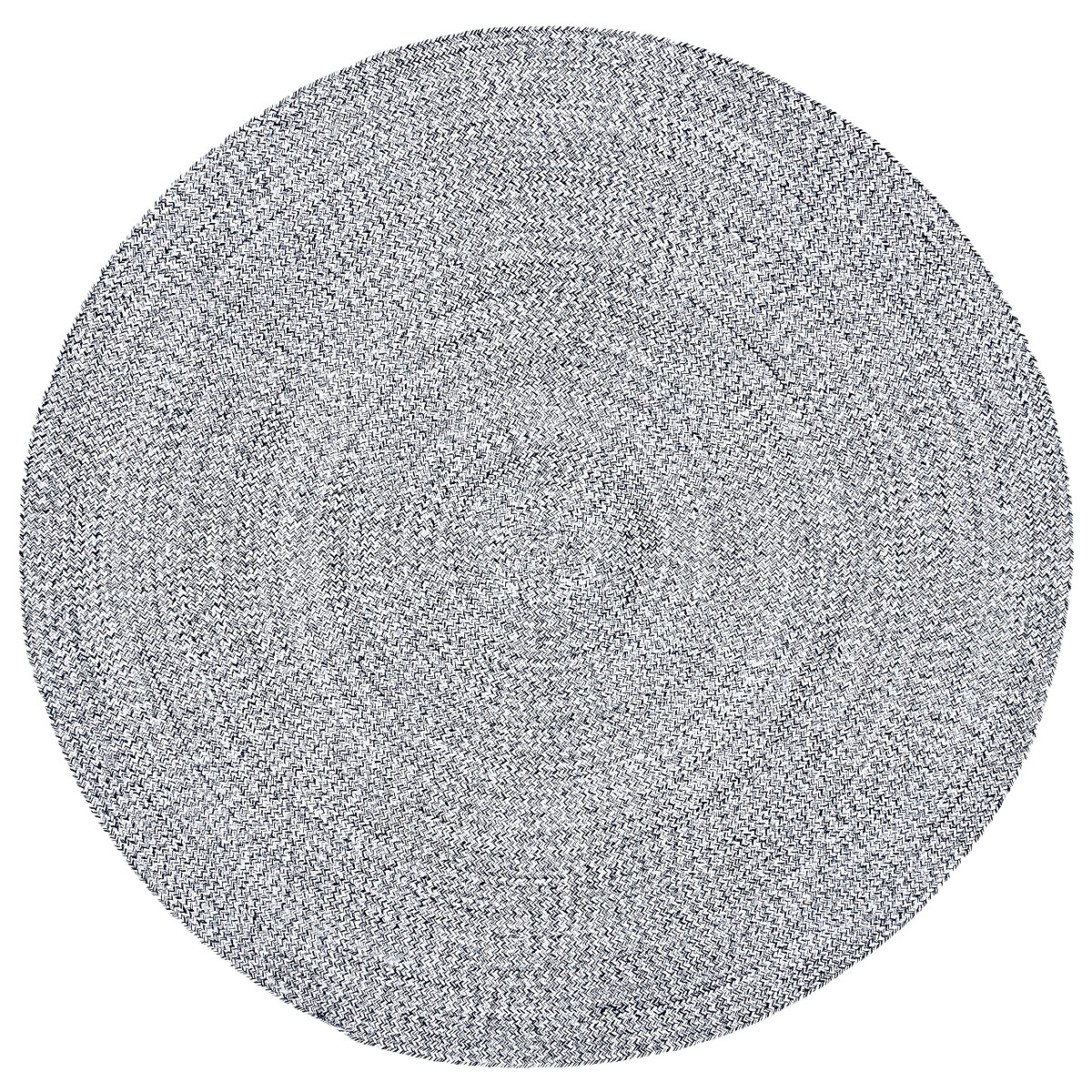 SAFAVIEH Braided Collection Area Rug - 5' Round, Ivory & Black, Flat Weave Cotton Design, Easy Care, Ideal for High Traffic Areas in Living Room, Bedroom (BRD351A)