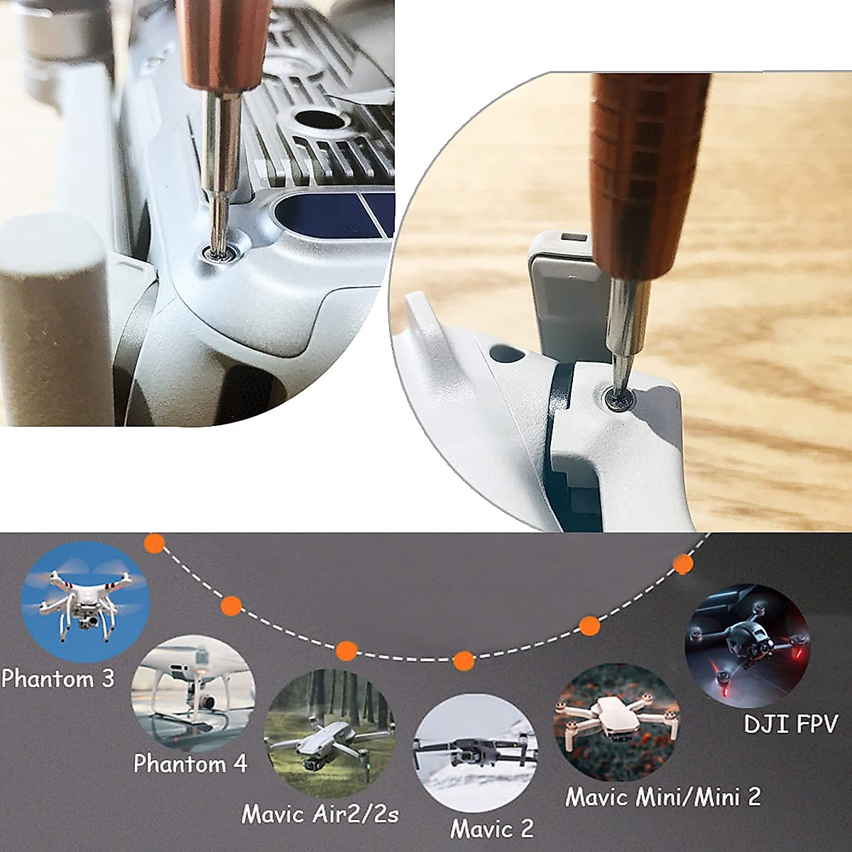 Repair Screwdriver Tool Kit for DJI Avata Combo/Air 2/2S/Mini2/Phantom 3/4/PRO/Mavic/FPV Combo, General Maintenance Tool Set for DJI Mini 3 Pro Drone Quadcopter RC Accessories (Tool Kit Only)