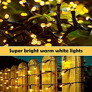 XUNXMAS Outdoor Christmas String Lights 300LED 106ft, Christmas Tree Lights with 8 Lighting Modes, Plug in Indoor Outdoor Twinkle Lights for Tree Garden Wedding Party Decoration, Warm White