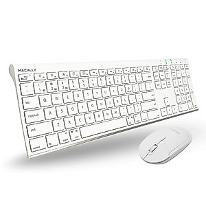 Macally Bluetooth Wireless Keyboard and Mouse Combo for Mac, Fully Apple Compatible