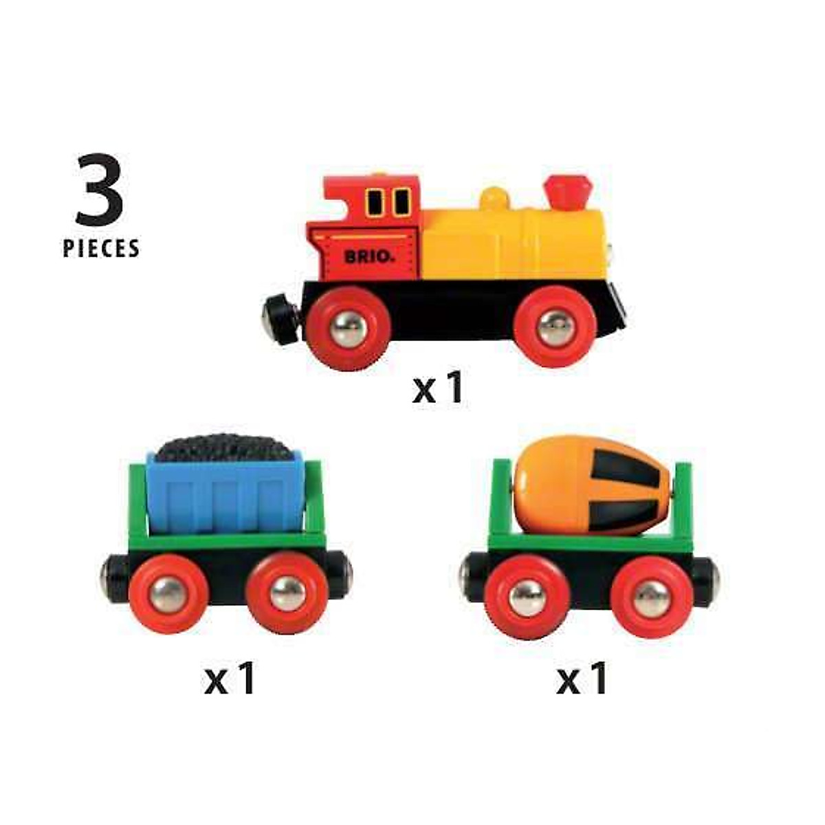 BRIO World Battery Operated Action Train - Dynamic 3 Piece Toy Train Set | Perfect for Kids Ages 3+ | Fun and Educational | Compatible with All Railway Toys