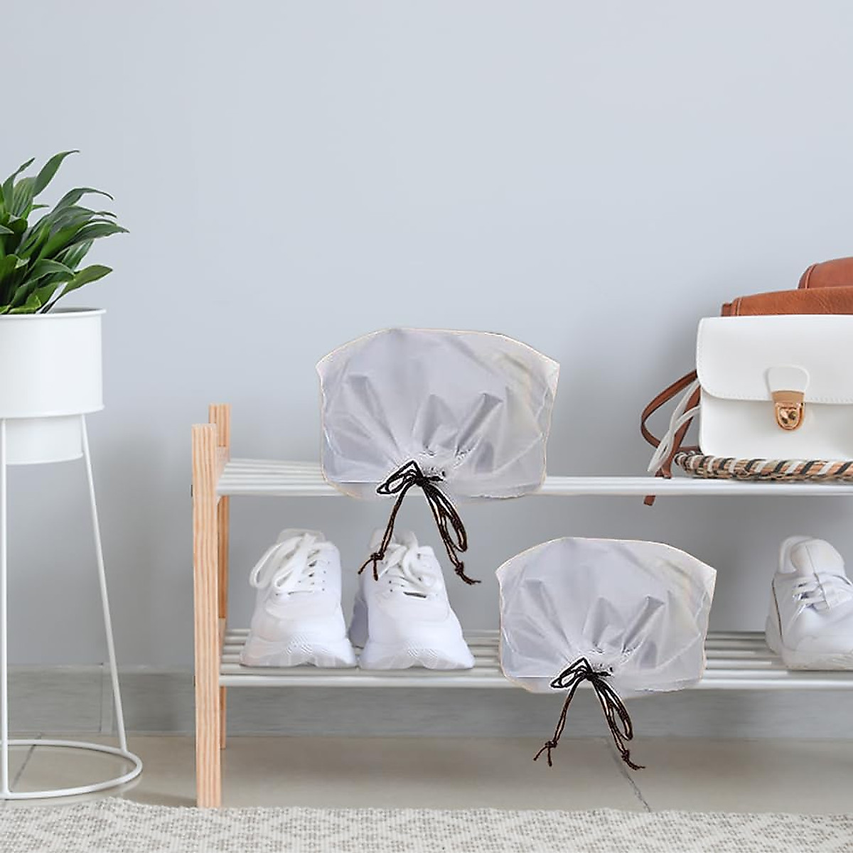 20 Pcs Travel Shoe Bags Shoe Organizer for Packing Clear Drawstring Travel Shoe Bag for Luggage