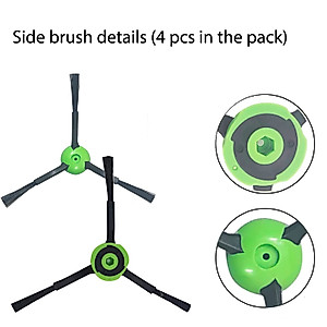 JoyBros Replacement Parts Specific for iRobot Roomba Combo/j7+ (ONLY) Vacuum Cleaner Accessories : 1 Set Rubber Brushes & 4 Filters & 4 Side Brushes & 3 Vacuum Bags