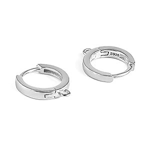 925 Sterling Silver Leverback Earring Hooks White Gold Plated Hypoallergenic Leverback Earring Hooks for Dorp Dangle Earrings Making 11mm/0.43 Inch