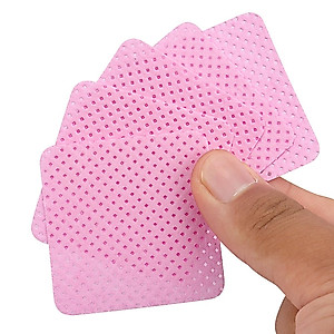 3Boxes/ 600Pcs Lint Free Nail Wipes Square Nail Art Gel Polish Remover Cotton Pad Nail Wipe Eyelash Extension Glue Wipes Removal Tool for Nail Salon and Eyelash Extension Supplies, Pink