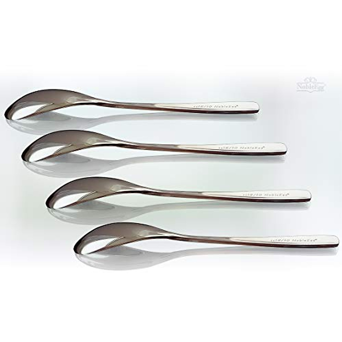 NobleEgg Egg Spoons for Soft Boiled Eggs | 18/10 Stainless Steel | 5.5 inches | Set of 4