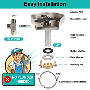 ACTASIAN Cup Washer for Sink Stainless Steel Glass Rinser for Kitchen Sink Cup Rinser for Sink Baby Bottle Washer