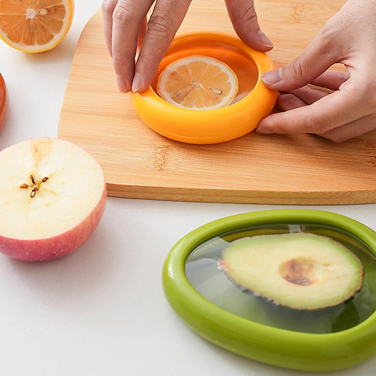 SpaLoo 4pcs Onion Storage Avocado Saver, Avocado Saver and Tomato Holder, Fruit and Vegetable Storage Containers Reusable