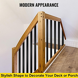 VEVOR Balusters 29.5 Inch-76 Pack Staircase with Screws Flat Aluminum Railing, for Outdoor Stair Deck Porch, Black, 76 Count