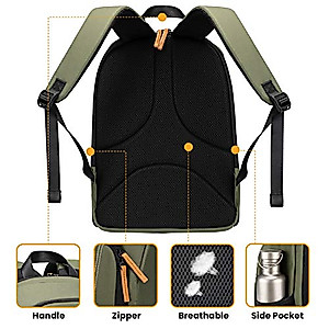 TARION Camera Backpack Waterproof Camera Bag Large Capacity Camera Case with 15 Inch Laptop Compartment Rain Cover for Women Men Photographer Lens Tripod Green