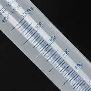 AKOLAFE 2 Pack 1000ml Plastic Graduated Cylinder, Transparent Measuring Cylinder Set, Science Measuring Test Tube Flask with 2-Sided Marking & Pour Spout, for Science Projects, Laboratory Supplies