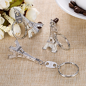 Outus 15 Pieces Eiffel Tower Keyring Retro Adornment French Souvenirs Keychains, Silver