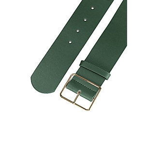Allegra K PU Leather Belts for Women Metal Pin Buckle 2 inches Wide Belt for Dress Pants Fit waist 77-95cm/30-37 Green