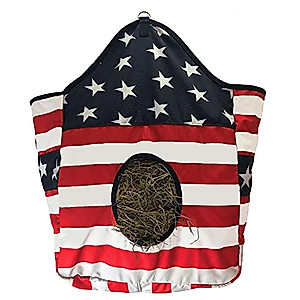 Tahoe Tack Large Patriotic 1200D Horse Hay Bag with Extra Wide Gusset and 6 Month Warranty
