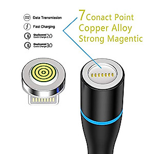 Utotrip Magnetic Charging Cable,(4-Pack,3ft,6ft,6ft,10ft) Magnetic 3A Fast Charging Cable,3-in-1 Data Transfer Magnetic Phone Charger Compatible with Micro USB,Type C(Black)