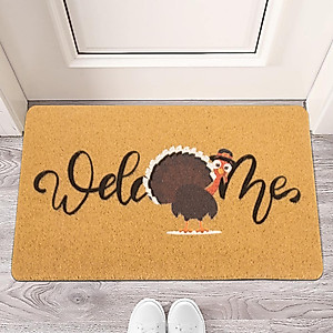 Thanksgiving Non-Slip Door Mat Entrance-Outdoor - Fall Turkey-Decorative Entryway Welcome Doormats Home Decor 17" X 29"