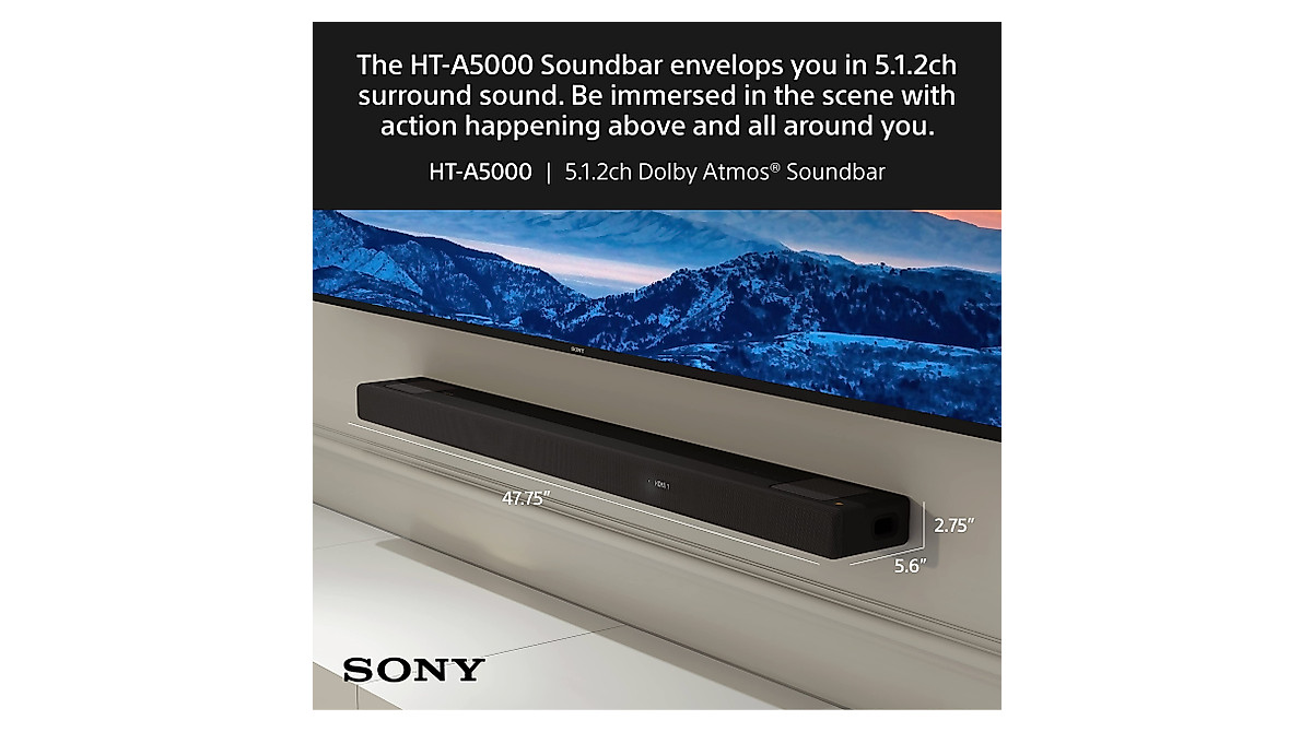 Sony HT-A5000 5.1.2ch Dolby Atmos Sound Bar for Immersive Home ...