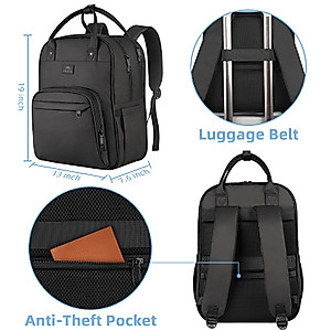 MATEIN Nursing Bag for Nurses, 17 Inch Extra Large Waterproof Laptop Backpack Nurse Backpack with Removable Organizer, Anti Theft Padded Womens Work Clinical Bag for Business, College, Travel, Home