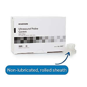 McKesson Ultrasound Probe Cover - Disposable Hygienic Protection for Accurate Ultrasound Detection, Latex-Free, Non-Lubricated, Individually Packaged, 1 in x 9 in, 100 Count, 1 Pack