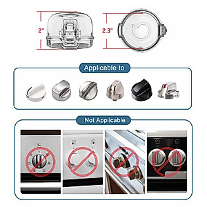 Stove Knob Covers for Child Safety, WeGuard 5 Pack Baby Proof Oven Door Lock & Clear Gas Stove Knob Covers for Kids Toddler, Baby Safety Kit No Tools Need or Drill