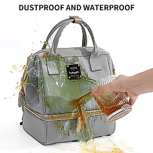 Breast Pump Backpack - Mini Diaper Bag Insulation Lunch Bag Portable Mommy Bag with Double Layer for Women
