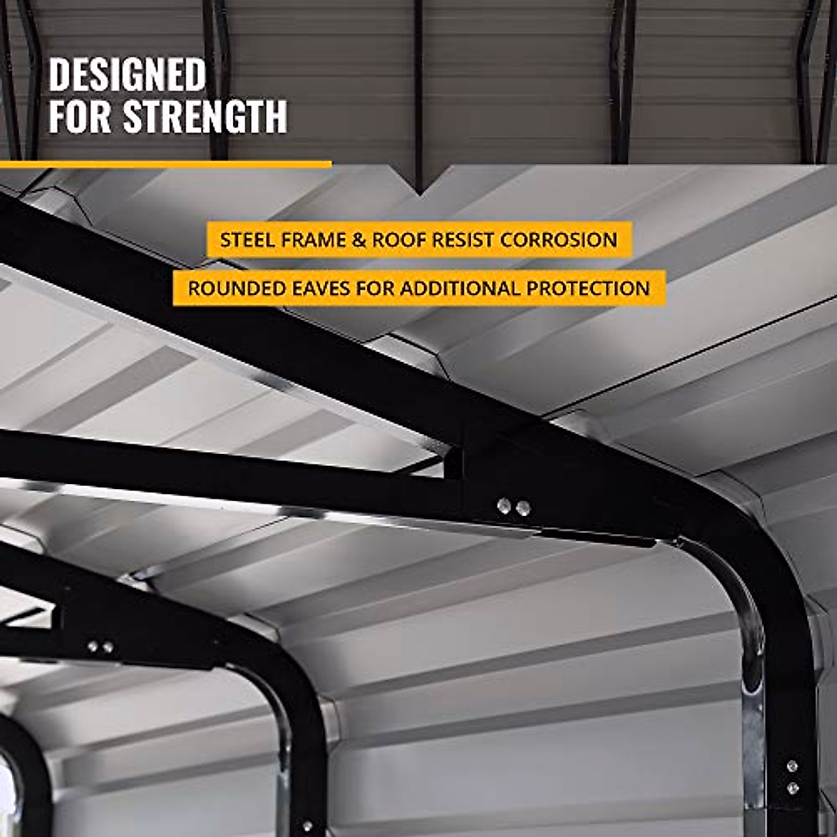 Arrow 14' x 20' x 14' 29-Gauge Metal RV Carport and Multi-Use Shelter for Large Vehicles- Eggshell