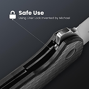 Kizer Gemini Pocket Knife, 3 In N690 Steel Blade Folding Knife, Carbon Fiber and G10 Handle EDC Knife for Men Women, Camping Folding Pocket Knife V3471M1