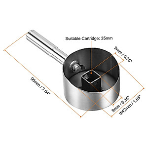 uxcell Single Lever Faucet Handle for 35mm Cartridge, Stainless Steel Faucet Handle Replacement for Kitchen Bathroom Shower, 3.5"x1.7", Silver