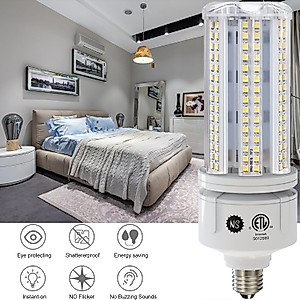 NS 2 Pack 600W Equivalent 7530 Lumen A19 60W LED Corn Light Bulbs E26 Medium Base 6500K Cool White for Home Garden Lighting Garage Backyard Office Household