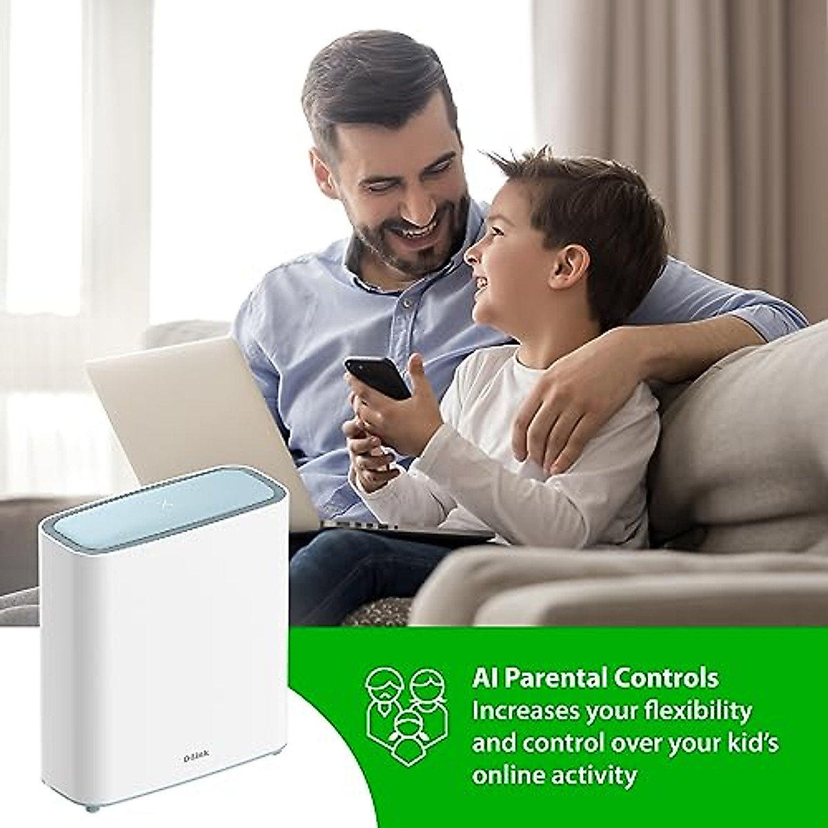 D-Link M32, Eagle Pro AI WiFi 6 Lifestyle Router - Smart Wireless Internet Network, Compatible with Alexa and Google, AX3200