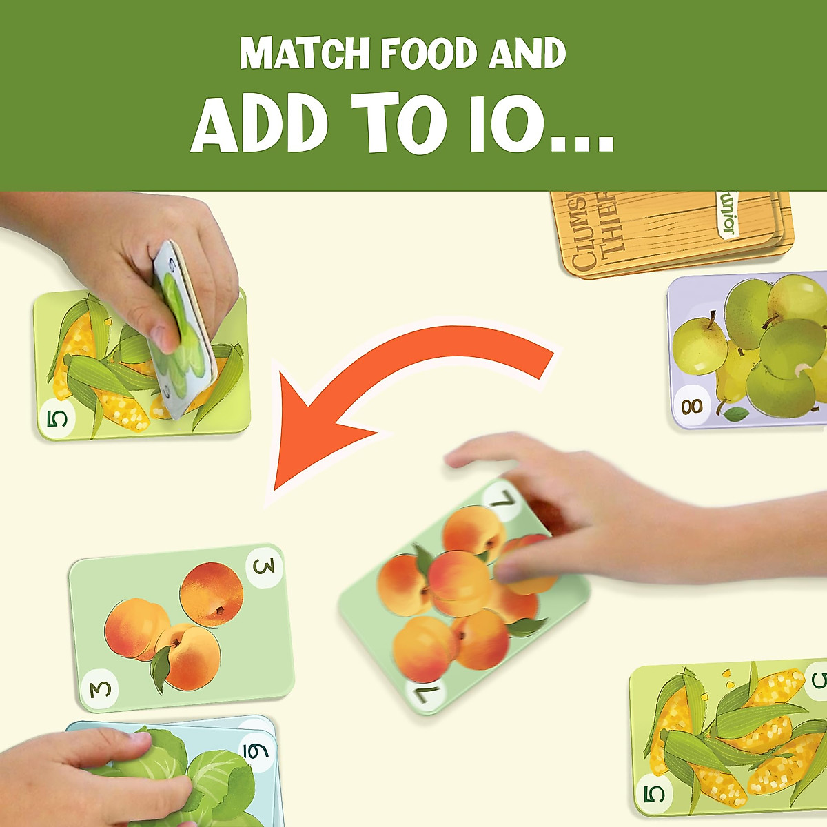 Melon Rind Clumsy Thief Junior Math Card Game, Adding to 10 Learning Game for Kids Ages 5-7+, Award-Winning Family Game for 2-4 Players, Educational Kids Game to Develop Math Skills with Confidence