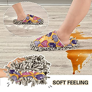 Mandala Poker Mop Slippers Shoes Cover for Floor Cleaning Washable Dust Hair Dirty Cleaners Microfiber Mop Socks for Kitchen Office House