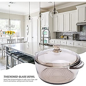 Glass Saucepan with Cover Heat-Resistant Glass Pot and Pan with Lid, Clear Glass Cooking Pot Cookware Set for Pasta, Noodle, Soup & Baby Food