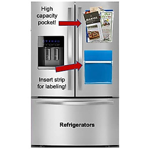 Charles Leonard Magnetic Pockets 26400, Holds up to 2.5 Pounds, 4-Pack, Assorted Colors, 4 Pack