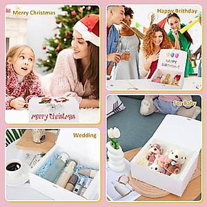 Moretoes 20 Pack Gift Boxes with Lids, White 10x8x4 Inch Gift Boxes, Bridesmaid Proposal Box with Ribbon, Large Paper Boxes for Snacks, Candy, Toys, Birthday Party, Wedding, Halloween, Christmas