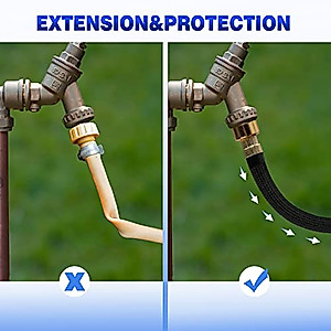 Boersite 0.8ft Garden Hose Extension Flexible Hose Adapter Short Connector Hose with Integrated Spiral Tube for Hose Reel/RV/Dehumidifier (1)