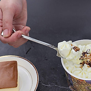 TAORANJU Shovel Spoons for Desserts, 4 Pcs Stainless Steel Ice Cream Spoons Espresso Spoons Coffee Spoons Reusable Tiny Pointed Spoons for Dessert Tea Sugar Cake Yogurt