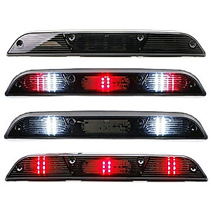 iJDMTOY Smoked Lens Raptor_Style 3-Dot LED High Mount Third Brake Light Kit Compatible With Ford 2015-2020 F-150, 2017-up F-250 F-350, 2019-up Ranger, 2022-up Maverick (Excluding Raptor)