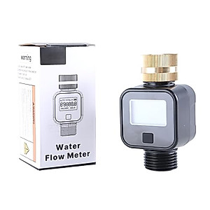 Water Flowmeter With Brass Inlet 3/4'' Thread Flowmeter IP55 Measure Gallon/Liter Consumption And Rate