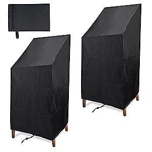 Outdoor Patio Chair Cover 2 Pack, Luxiv Large Waterproof Garden Chairs Covers for Deep 25"L x 25"W x 51”H Outdoor Stacked Chairs Covers with Storage Bag