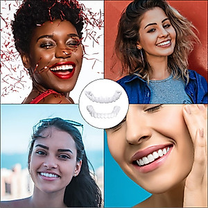 Fake Teeth, Instant Veneers for Temporary Tooth Repair Upper and Lower Jaw, Dentures Teeth Socket-Perfect for Women and Men, Protect Your Teeth and Regain Confident Smile, Natural Shape with Color