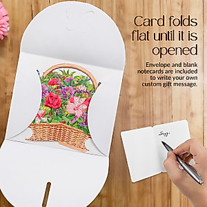 3D Pop Up Flower Bouquet Card - Unique life size Floral Greeting Card for Birthday, Mother’s Day, Valentines Day, Appreciation card, Get Well soon - for Mom, Madre, Sister, Grandma, Best Friend