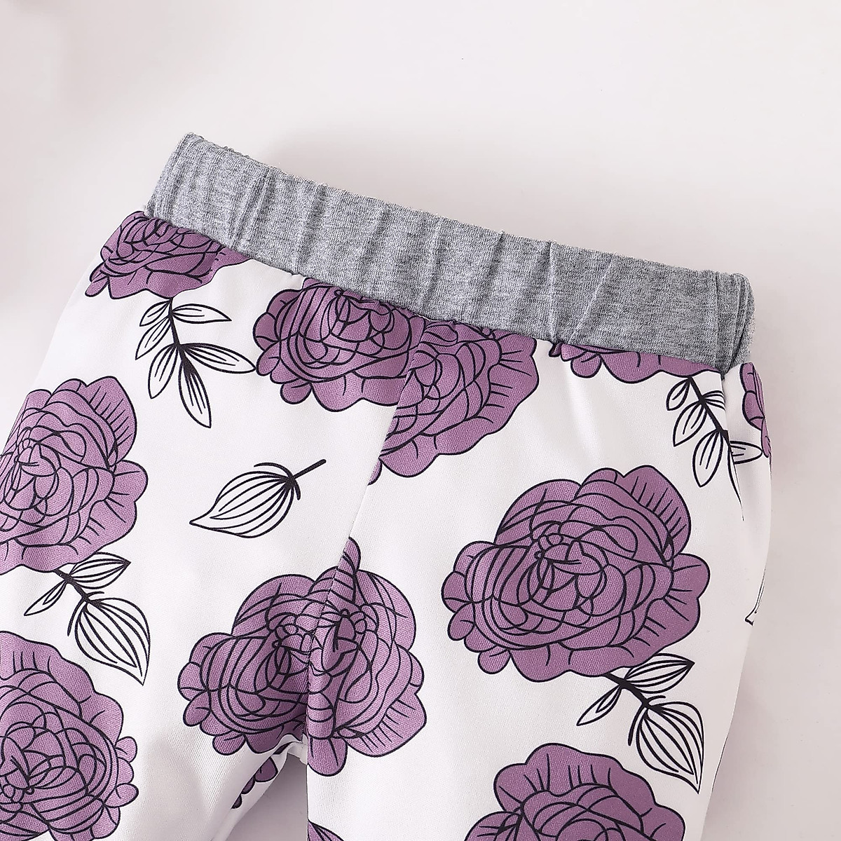 Renotemy Infant Girl Clothes Newborn Outfits Short Sleeve Romper Pants Set 0-3 Months Baby Girl Clothes Outfit Sets Purples