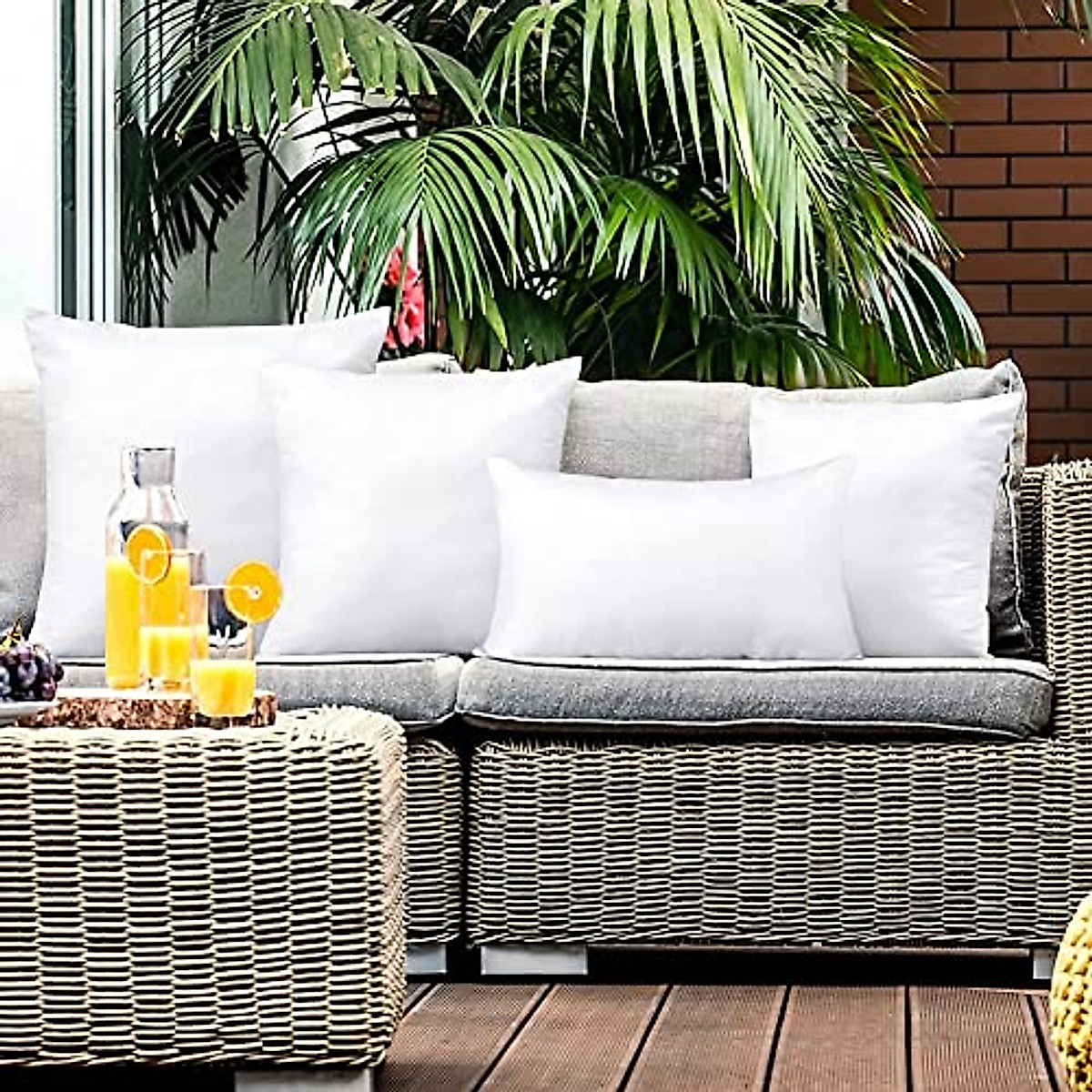 OTOSTAR Premium Outdoor Waterproof Pillow Insert Water Resistant Throw Pillow Insert 12x20 Inch Fluffy Pillow Stuffer Decorative Throw Pillow for Couch Sham Cushion Stuffer Patio Furniture (1 Pack)