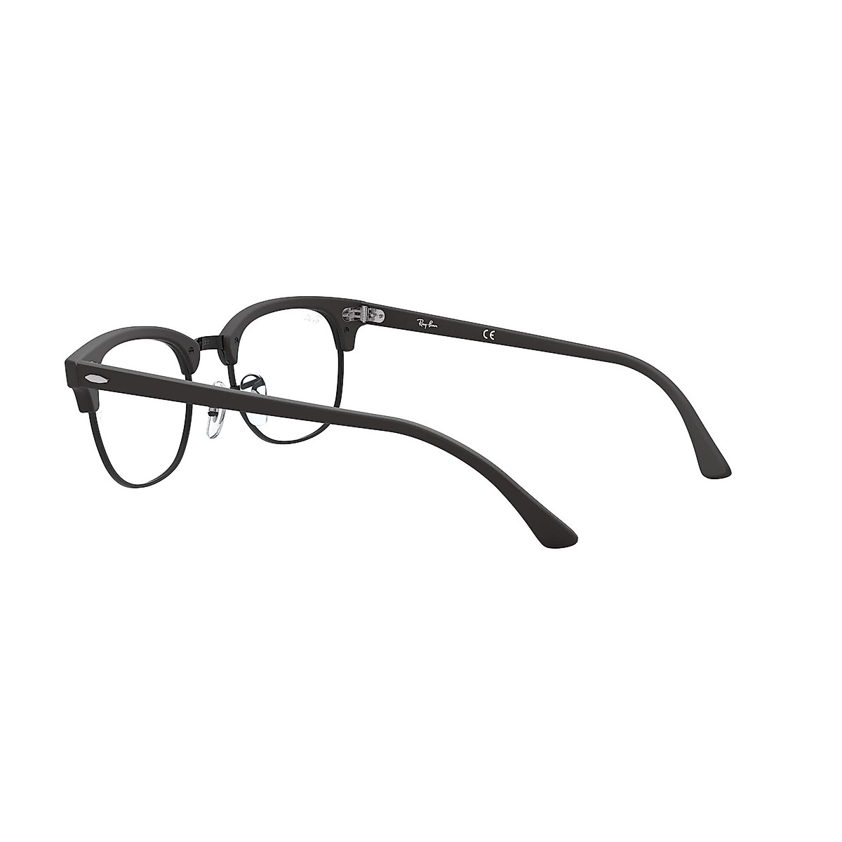 Ray-Ban RX5154 Clubmaster Square Prescription Eyeglass Frames, Matte Black/Demo Lens, 49 mm
