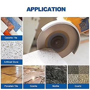 HIGHDRIL Diamond Tile Saw Blade - 5 Inch/125mm Cutting and Grinding Disc for Porcelain Tile Granite Marble Ceramic Quartz (Fan-Shaped Blade)